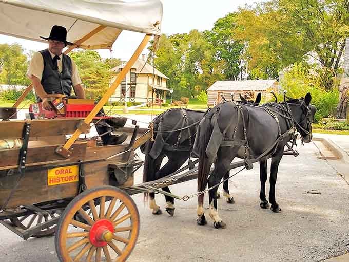 The sign on the side says "Oral History," and that pretty much tells you everything. This wagon comes with stories attached.