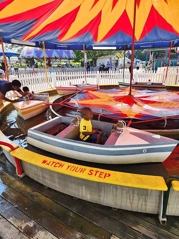 Little captains take the wheel on the boat ride, proving that the seafaring spirit starts younger than you'd think.