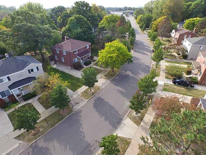 From above, Pontiac's tree-lined streets look like exactly the kind of neighborhood your grandparents always told you about.