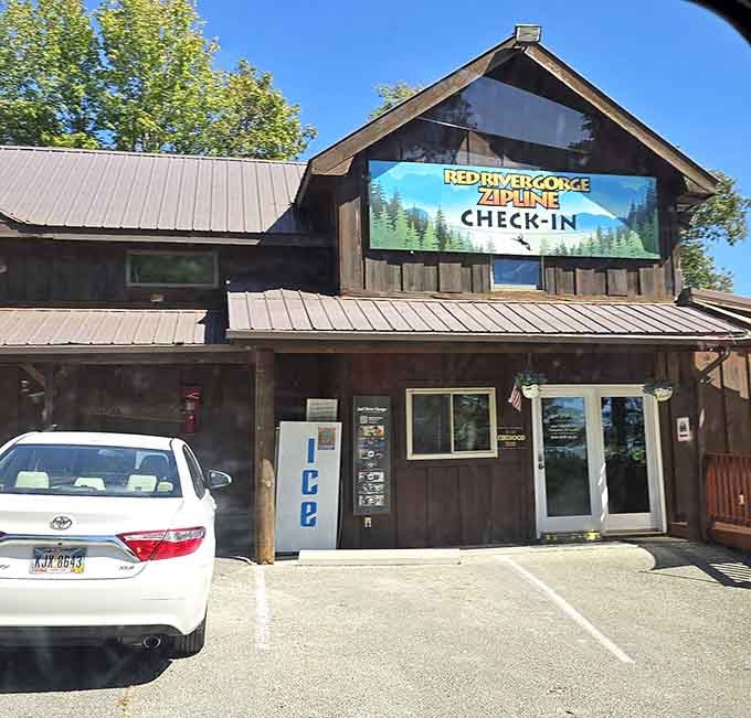 The rustic check-in building is your first clue that something genuinely extraordinary is waiting just ahead.