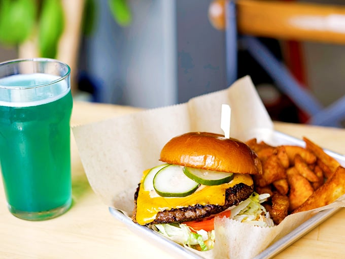 That burger knows exactly what it's doing with those pickles and that perfectly melted cheese situation happening.