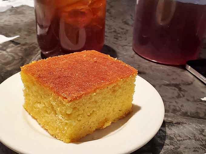 Golden cornbread so perfectly baked it could make a Southern grandmother weep tears of joy and pride.