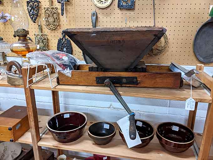 This wooden grape press reminds us that people once worked considerably harder for their wine than we do today.