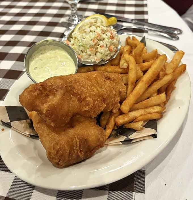 Golden, crispy, and unapologetically satisfying. Schuler's Fish and Chips could make a grown adult genuinely emotional.