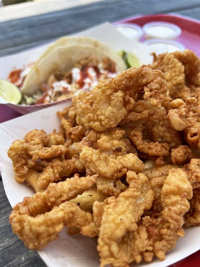 Golden, crispy, and piled up like a delicious dare, these clam strips are impossible to resist.