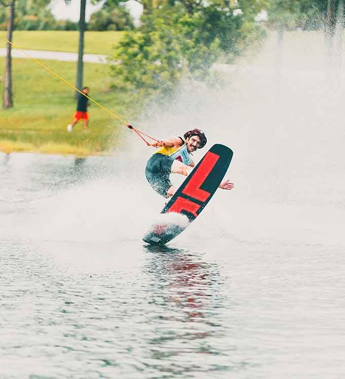 Cable wakeboarding adds serious water sports credibility to this playground, perfect for showing off or spectacularly wiping out.