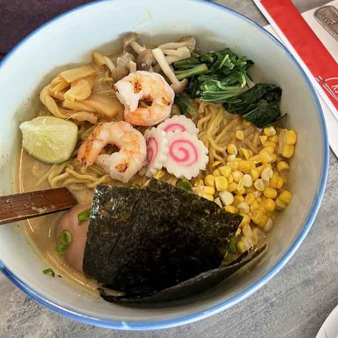 Grilled shrimp, silky coconut broth, and a lime wedge that ties the whole Thai Curry bowl together beautifully.