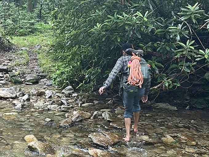 Rope in hand, creek underfoot, and zero regrets. This is what a real Saturday looks like.