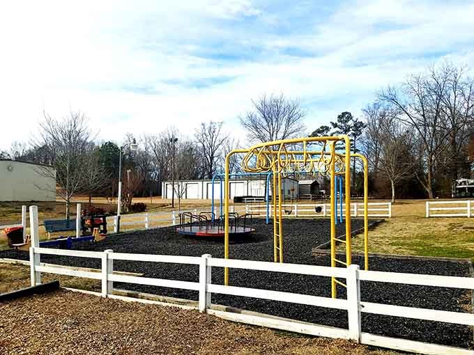 Oak Grove Park offers playground adventures without the admission fees that bankrupt modern families.