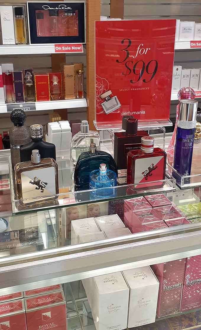 Perfumania's fragrance display proves that smelling incredible doesn't have to cost a small fortune.