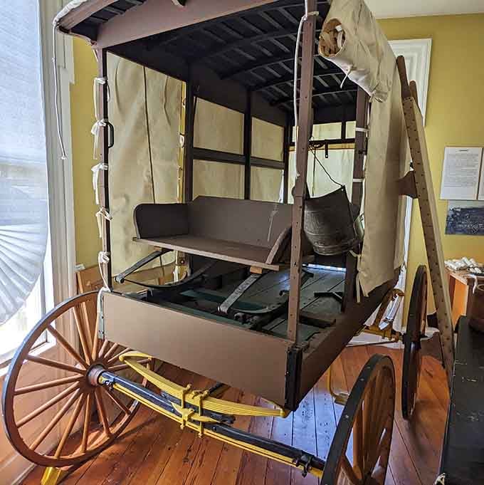 This covered wagon carried wounded soldiers, not pioneers heading west. History has a way of humbling you.