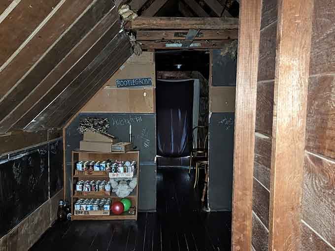 The bootleg room, where Prohibition-era spirits might be more literal than you'd expect in modern times.