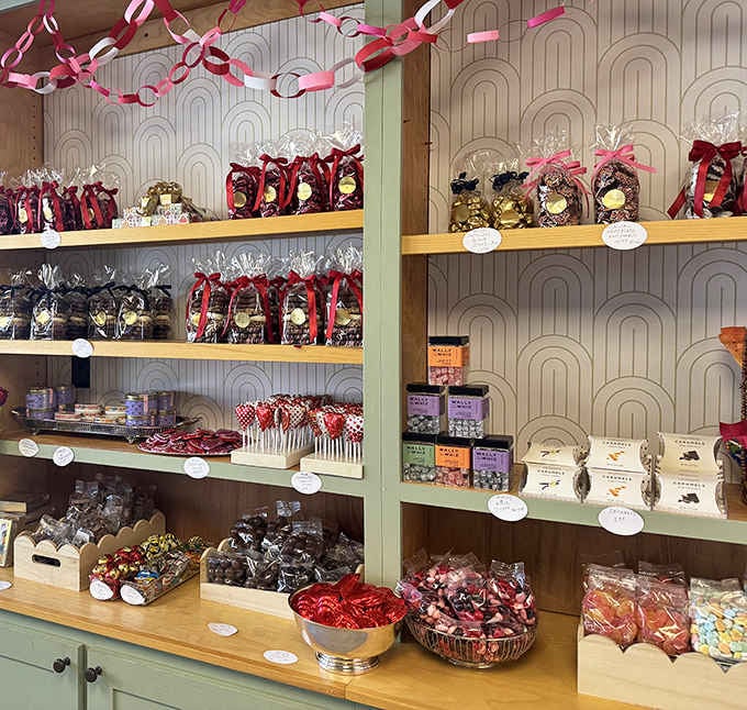 Shelves packed with ribboned treats that solve every gift-giving dilemma you'll ever face.