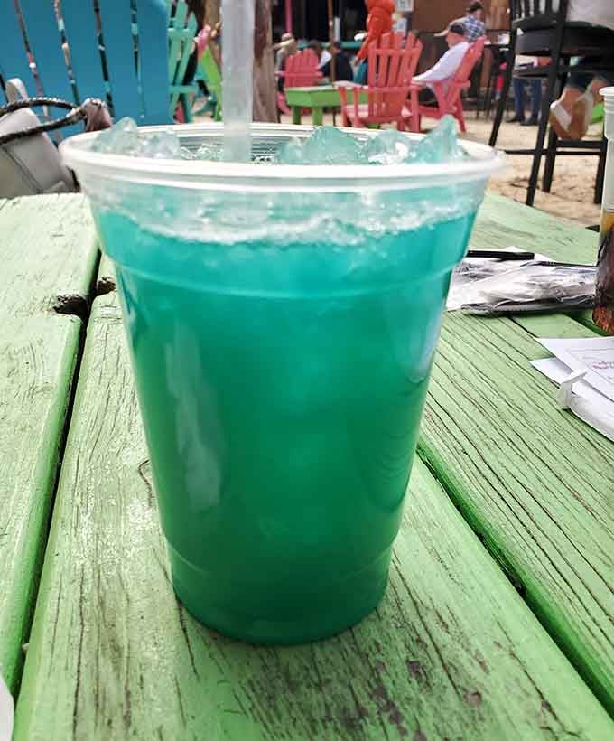 Somewhere between turquoise and pure joy, this Blue Lagoon drink looks like the Chesapeake Bay dressed up for a party.