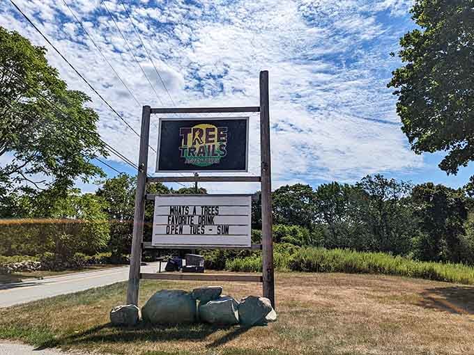 The sign out front says it all, TreeTrails Adventures is open and ready for you.