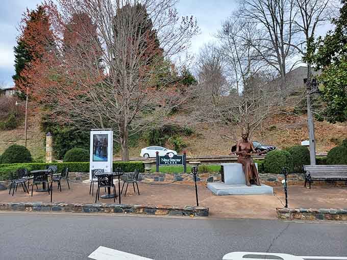 Nina Simone Plaza honors Tryon's most legendary daughter with a bronze statue worthy of her genius.
