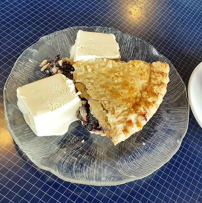 Blueberry pie with a scoop of vanilla on the side. Simple, honest, and completely impossible to walk away from.