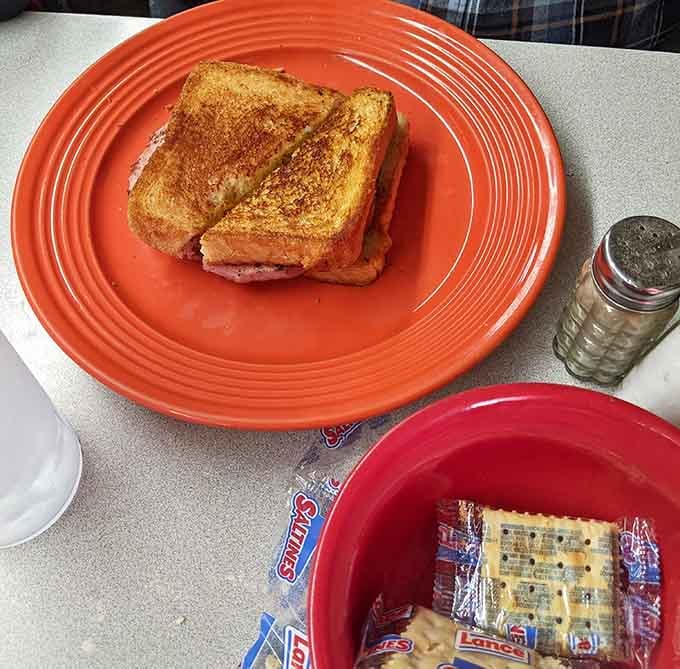 Sometimes the simplest pleasures are the best: perfectly grilled ham and cheese that tastes exactly like childhood should have.