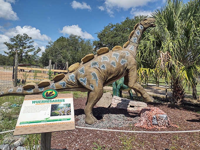 The Wuerhosaurus stands tall in the Georgia sun, proving that good posture never goes out of style.