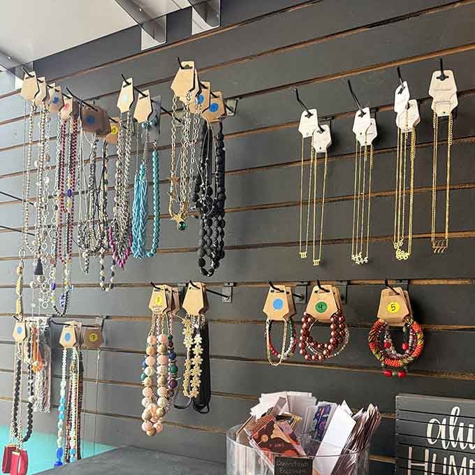 Rows of necklaces waiting to be discovered. Your next favorite accessory is probably already hanging right there.