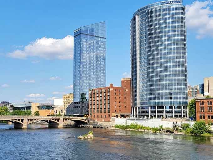 Grand Rapids rises confidently along the Grand River, its gleaming glass towers reflecting a city that takes both beer and food seriously.