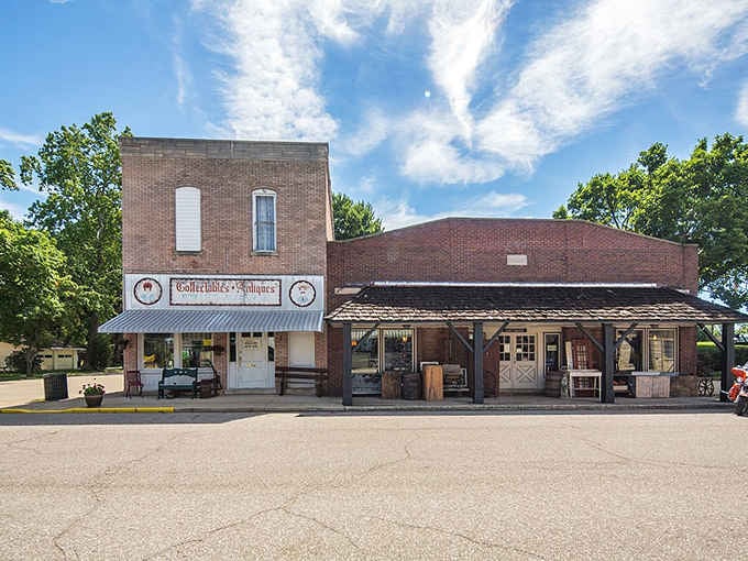 This vintage storefront looks ready for a Mayberry RFD episode, complete with that authentic small-town warmth you can't fake.