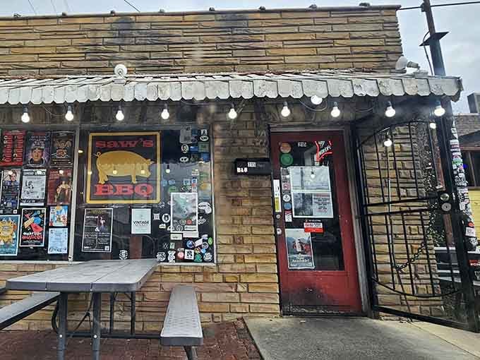 String lights, concert posters, and a weathered brick wall, SAW's Soul Kitchen wears its Birmingham soul proudly on its sleeve.