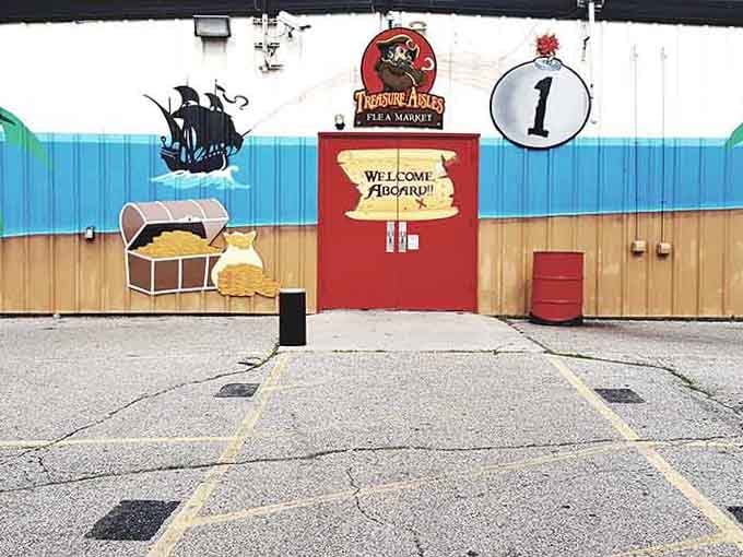 "Welcome Aboard" says the pirate mural, and honestly, that treasure chest painted on the wall sets the perfect mood.