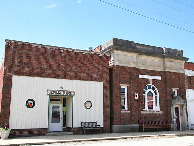 Don's Resale Shop and its neighbor sit side by side in Findlay like old friends sharing a bench.
