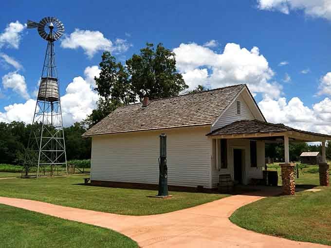 The old windmill and farmhouse paint a picture of Depression-era Georgia that history books can only describe in words.
