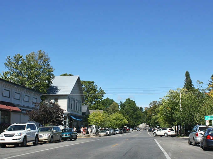 Leland's tree-lined main street on a sunny afternoon is the kind of scene that makes you slow down and breathe deeply.