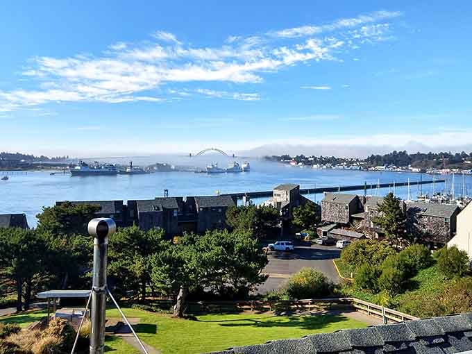 Newport's sun-drenched marina sparkles under a perfect blue sky, with fishing vessels promising plates full of something wonderfully fresh.