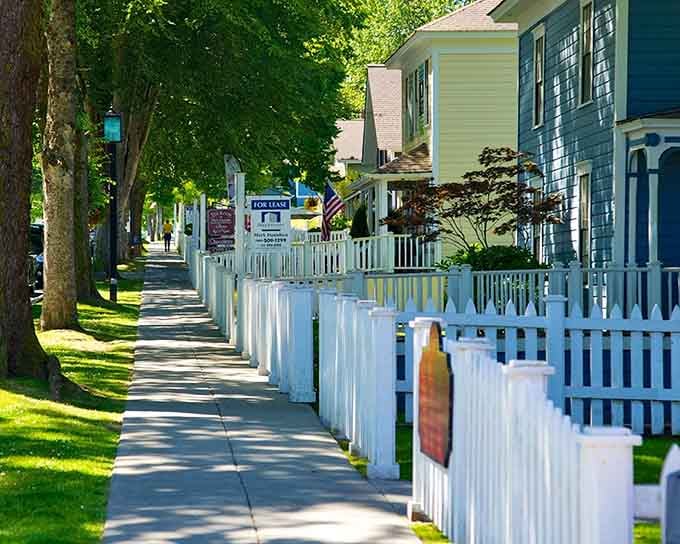 White picket fences, leafy trees, and dappled sunlight &mdash; Port Gamble's streets look like the opening credits of a feel-good movie.