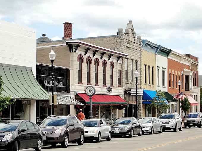 Ornate stone facades and a classic street clock make Sturgeon Bay's downtown one of Door County's most delightful spots!