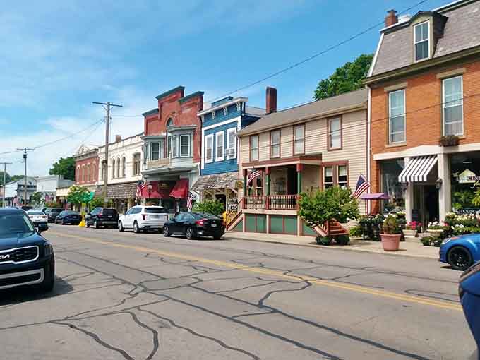 Waynesville's quiet storefronts and charming sidewalk invite you to sit down, slow down, and forget your to-do list entirely.