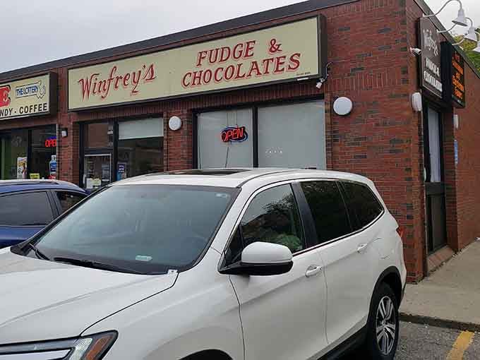 The bold red and yellow signage at Winfrey's is old-school perfection, like a sweet shop straight out of 1975.