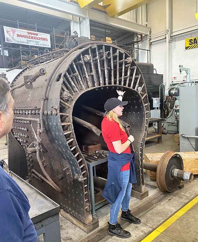 When your tour guide can stand inside a locomotive component, you know you're somewhere genuinely extraordinary.
