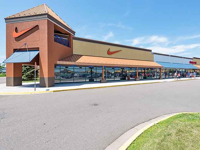 The Nike store stretches on like your favorite running trail, packed with athletic gear at prices worth sprinting for.