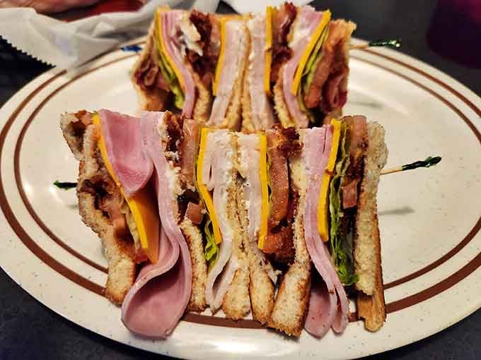 A club sandwich stacked this high is basically a skyscraper of good decisions. Pittsboro is clearly doing something right.