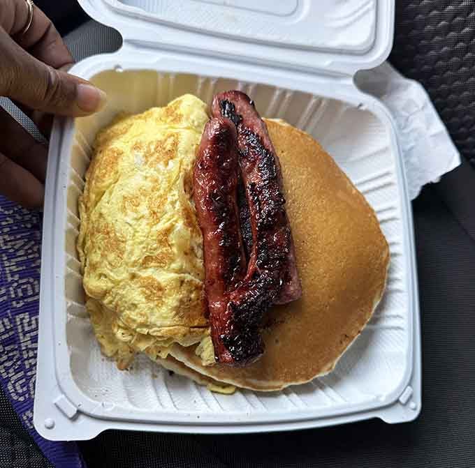 Fluffy eggs, a golden pancake, and beautifully charred sausage. This breakfast plate is a morning well spent.