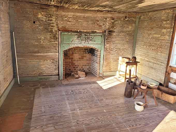 This fireplace wasn't decorating anyone's Instagram. It was keeping people alive through Virginia winters.
