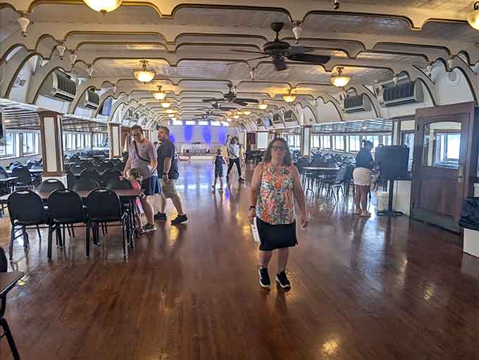 A grand ballroom on a steamboat. Because apparently Kentucky decided regular dance floors were simply not ambitious enough.