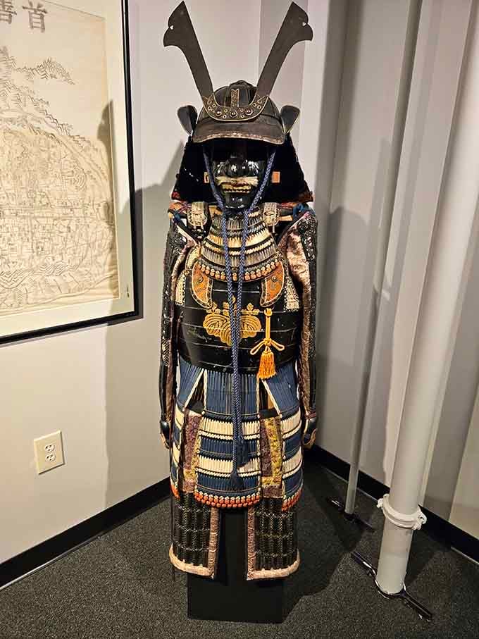 Centuries of Japanese craftsmanship woven into every cord and lacquered plate of this commanding samurai armor.