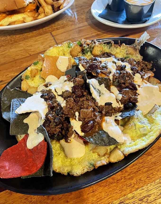 Loaded, colorful, and completely unapologetic, this skillet situation is what happens when breakfast decides to stop playing it safe.