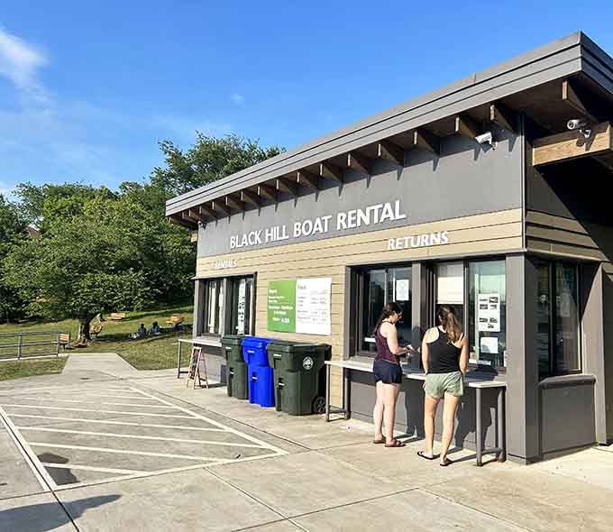 The Black Hill Boat Rental dock is where your afternoon plans get a very pleasant upgrade.