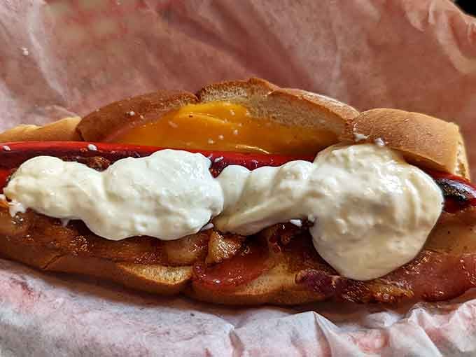 When bacon meets cheddar on a hot dog, beautiful things happen that your cardiologist doesn't need to know about.