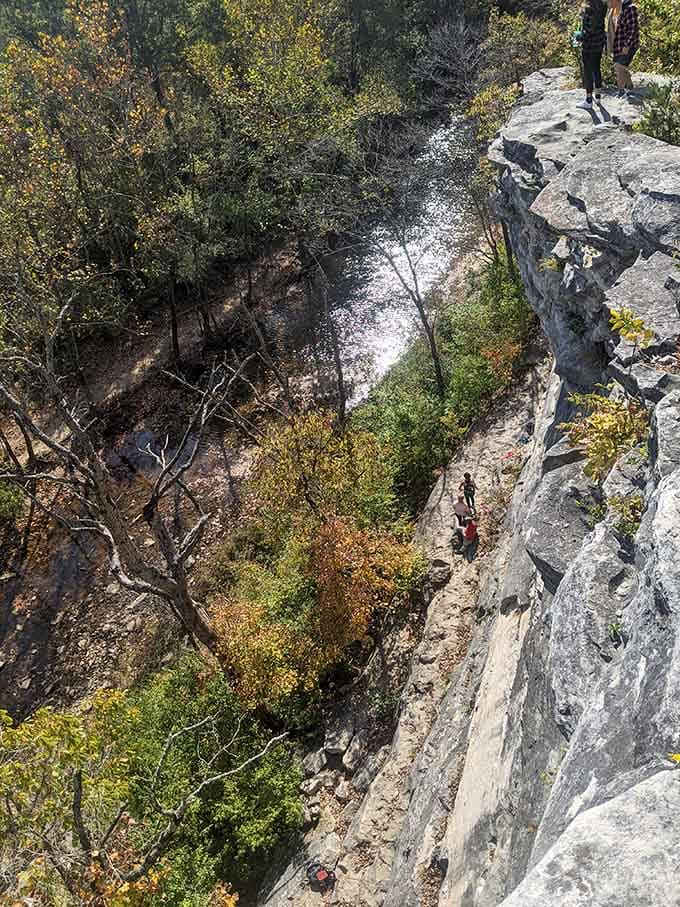 Looking down from up here, you realize why climbers get addicted to this particular brand of crazy.