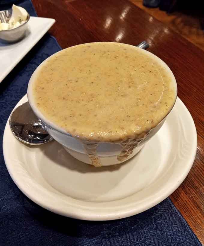 When your soup arrives looking this rich and creamy, you know the kitchen takes even the classics seriously.