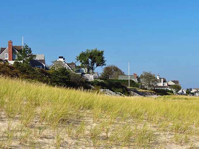 Beach grass, blue sky, and shingled houses perched on the dunes like they've been there since the beginning of time.
