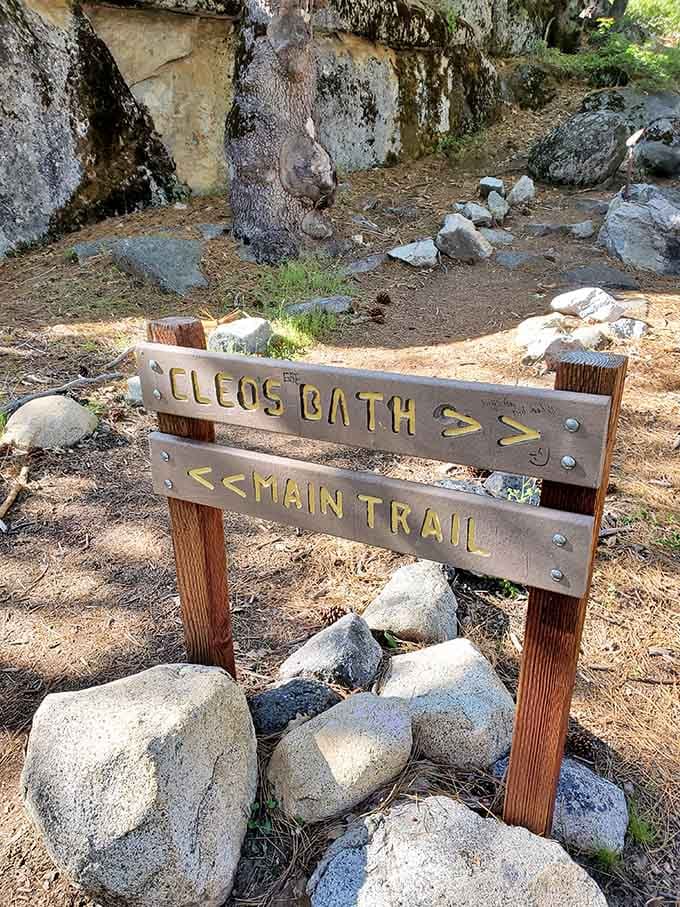 When you see this sign, you know you're close to discovering why people keep this spot on repeat.
